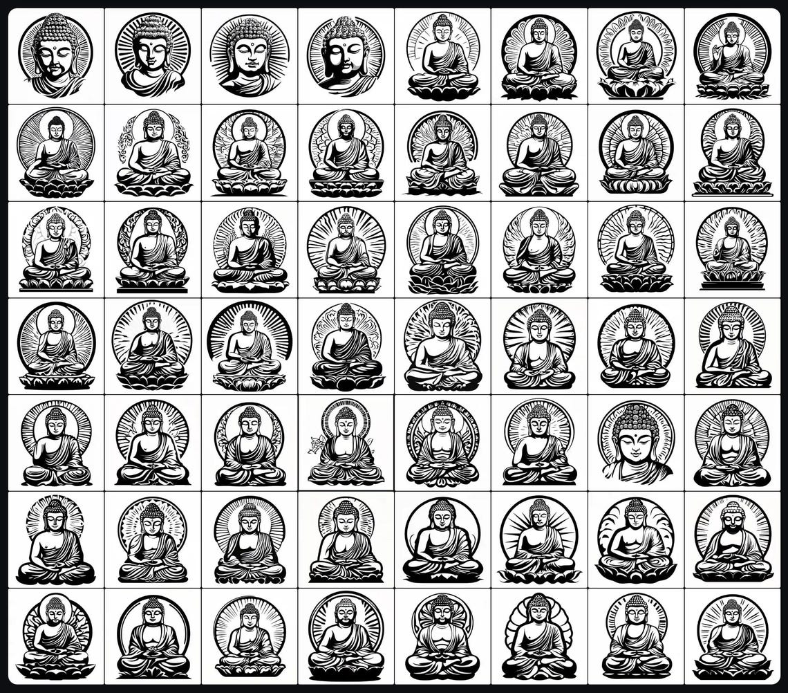 Buddha Bundle Svg Png Jpeg Eps Dxf Bundle Silhouette Clipart Cricut ...