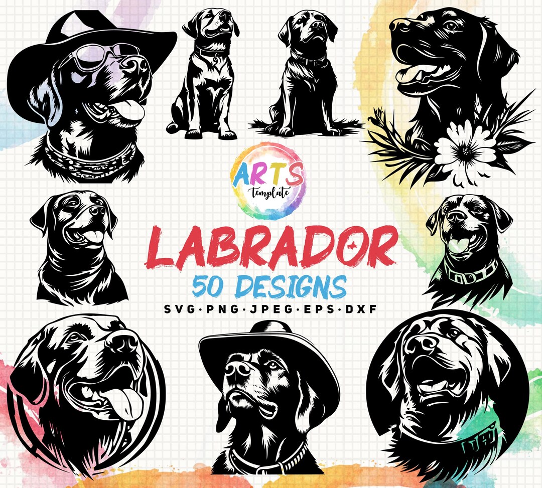 Labrador Dog Bundle Svg Png Jpeg Eps Dxf Bundle Silhouette Clipart ...