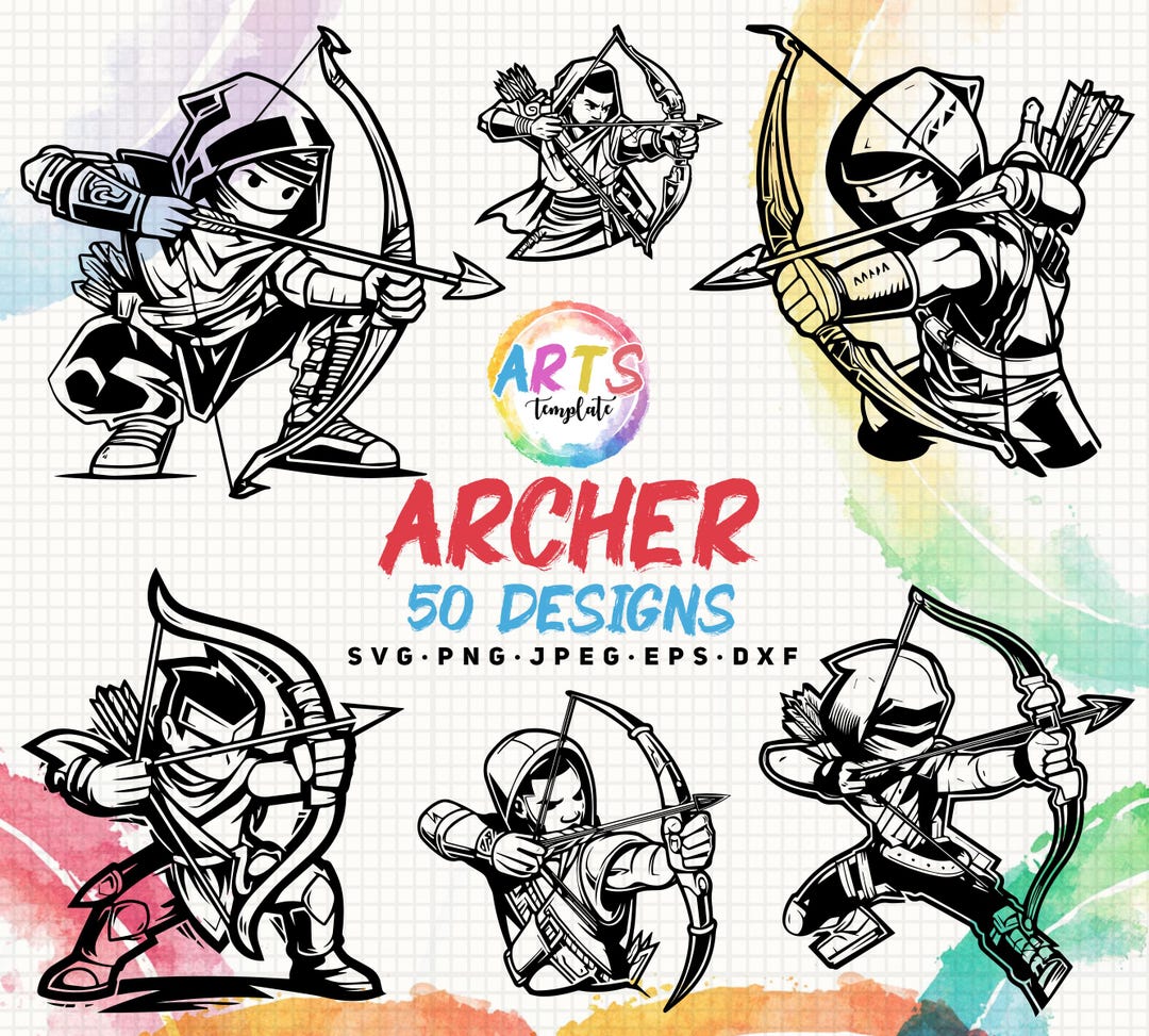 Archer SVG Bundle: Bow and Arrow Clipart, Cricut Silhouette (digital ...