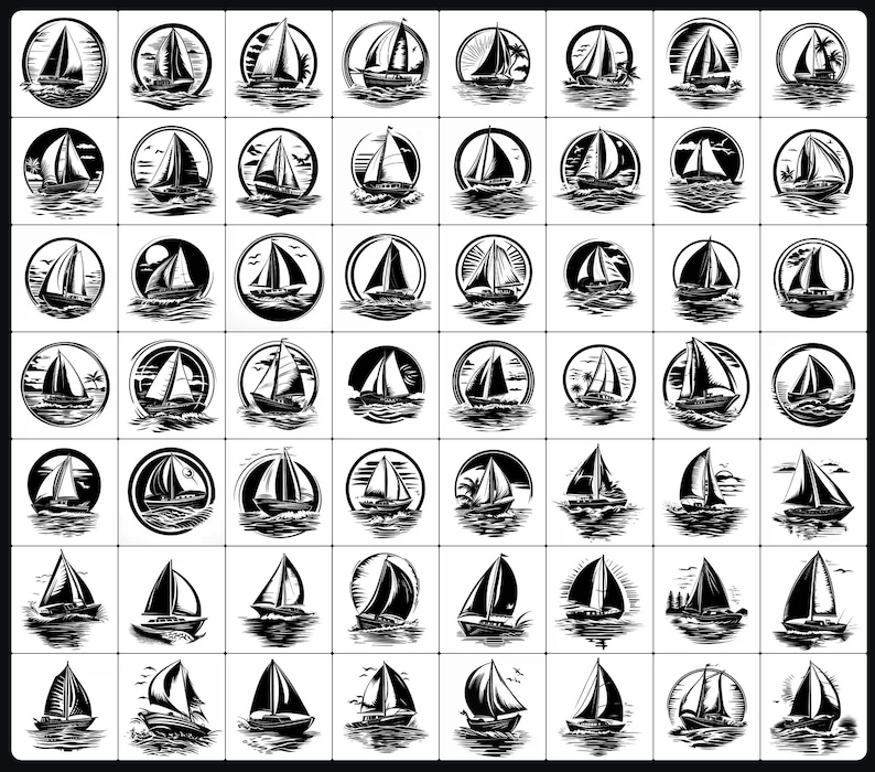 Sailboat Bundle Svg Png Jpeg Eps Dxf Bundle Silhouette Clipart Cricut ...