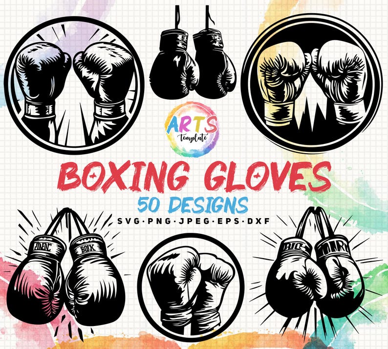 Boxing Gloves Bundle Svg Png Jpeg Eps Dxf Bundle Silhouette Clipart ...