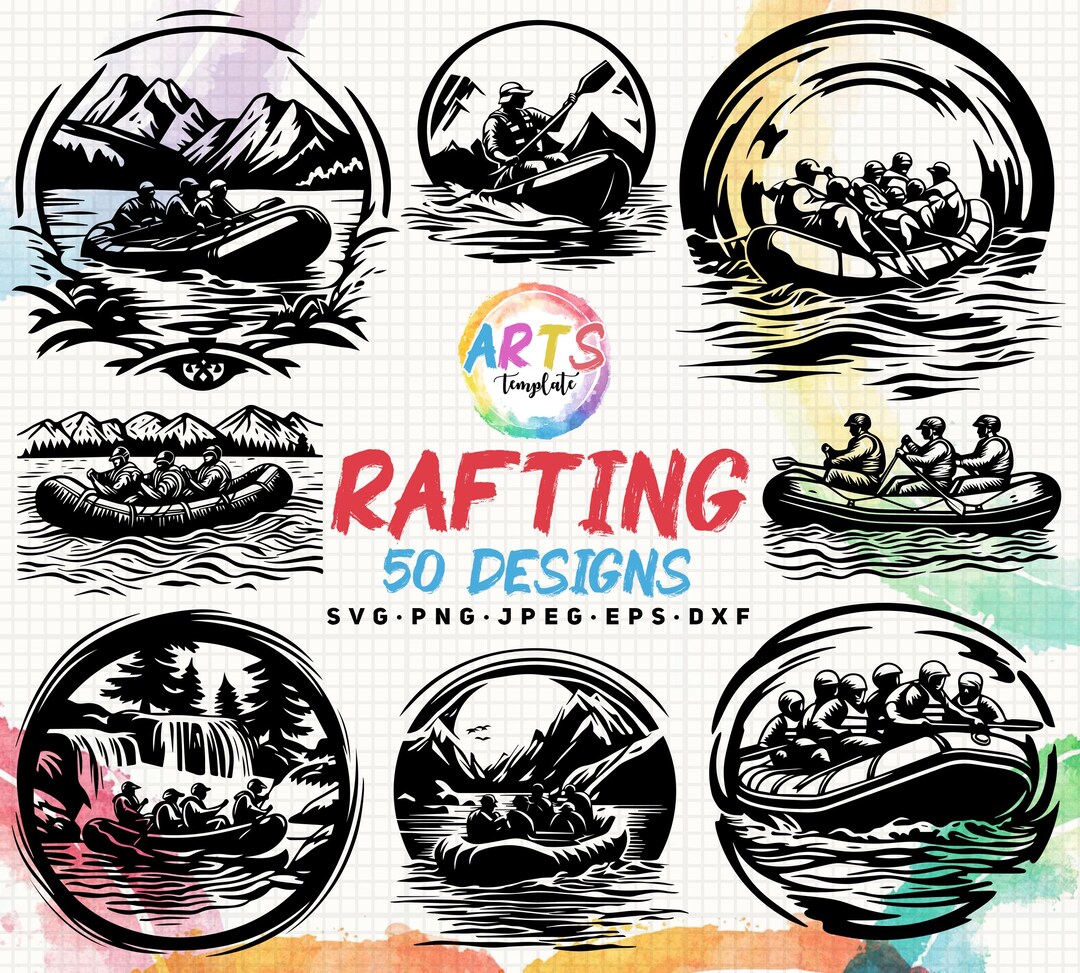 Rafting Bundle Svg Png Jpeg Eps Dxf Bundle Silhouette Clipart Cricut ...