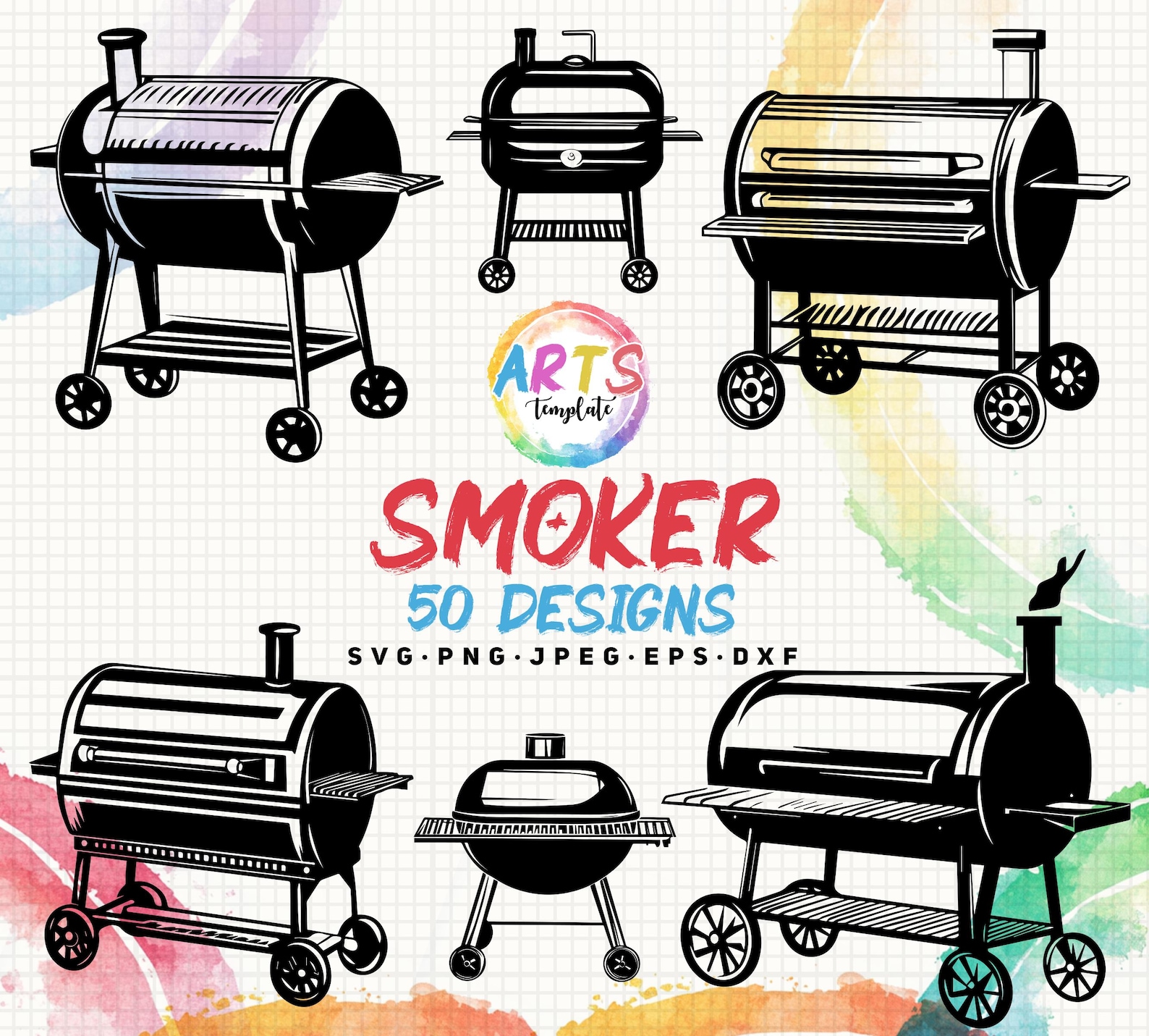 Smoker Grill Vector Bundle, BBQ Clipart (svg, Png, Jpg, Eps, Dxf) - Etsy
