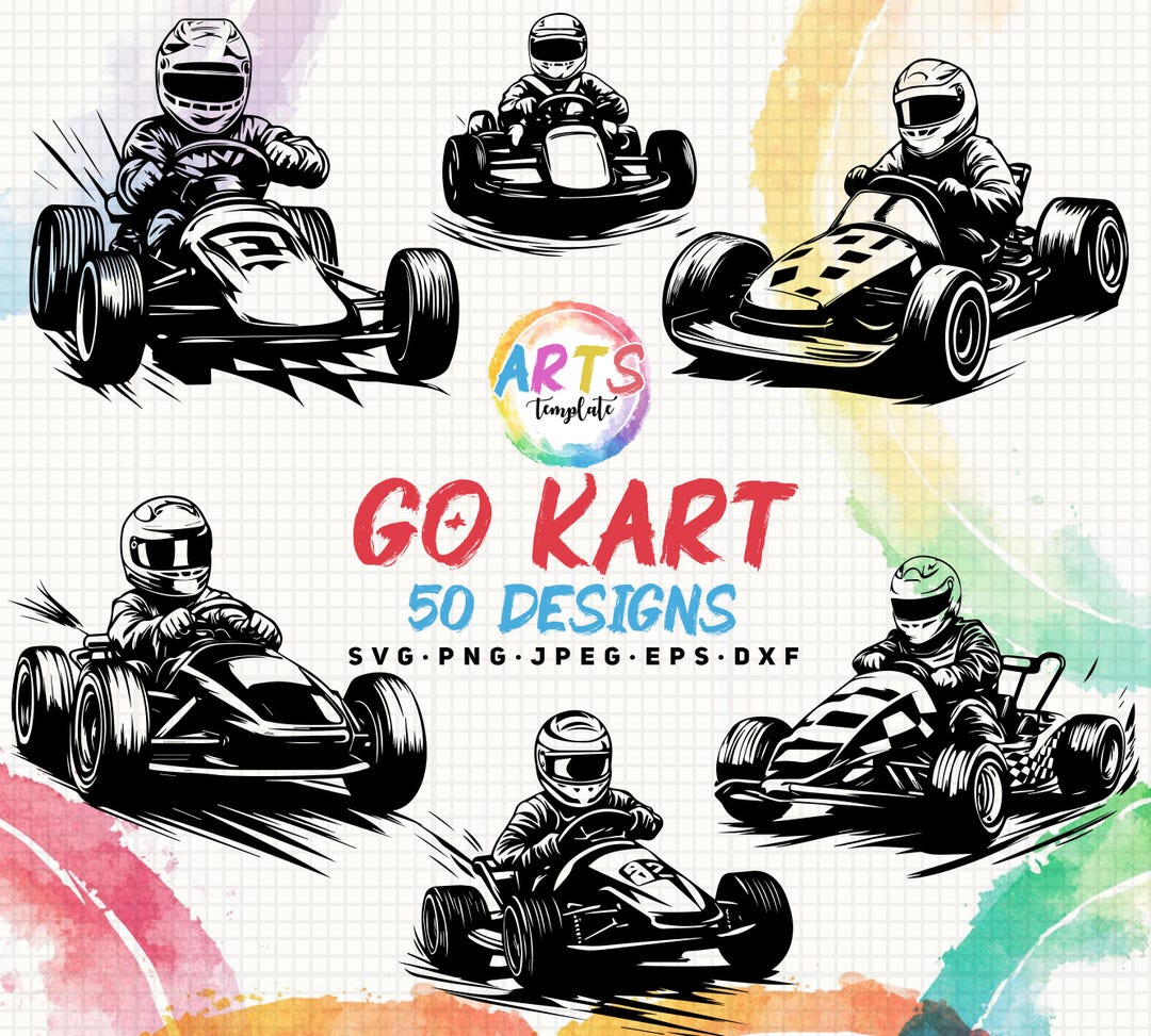 Go Kart Racing Clipart Bundle, Vector Art (svg, Png, Jpg, Eps, Dxf) - Etsy