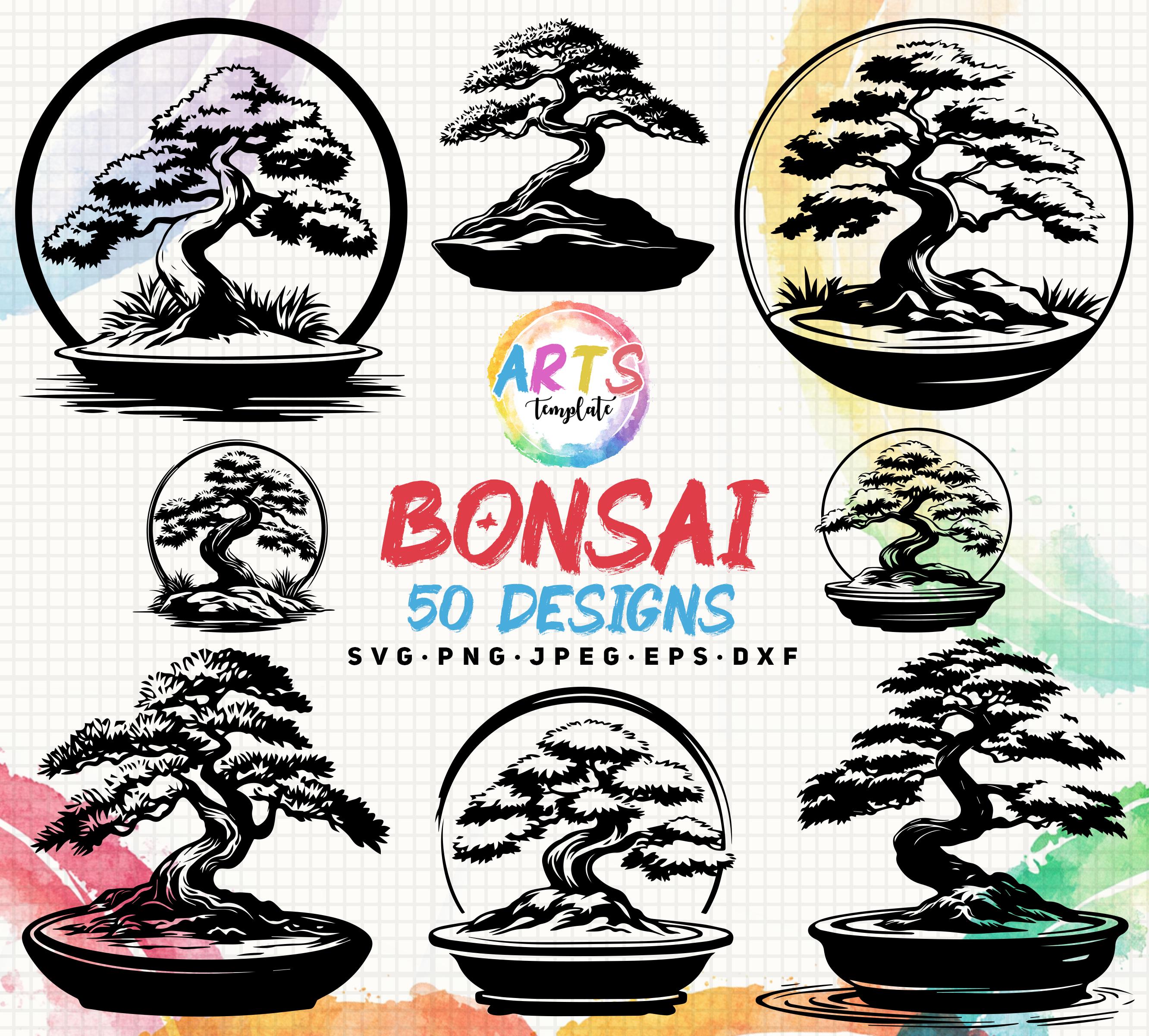 Bonsai Bundle Svg Png Jpeg Eps Dxf Bundle Silhouette Clipart Cricut ...