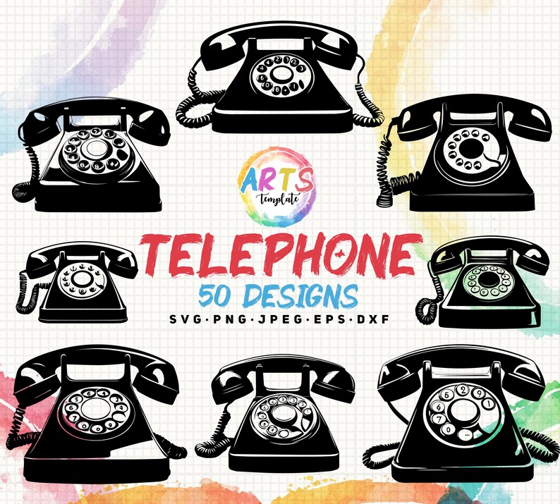 Vintage Telephone Clipart Bundle (svg, Png, Eps, Dxf) (digital Download ...