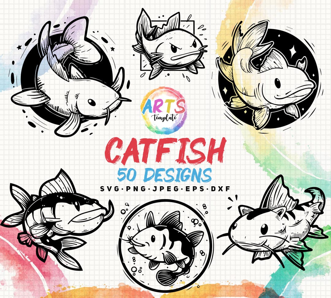 Catfish Vector Art Bundle, Fishing Clipart (svg, Png, Jpg, Eps, Dxf) - Etsy