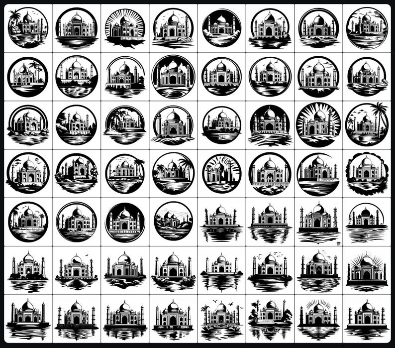 Taj Mahal Bundle Svg Png Jpg Eps Dxf Bundle Silhouette Clipart Cricut ...