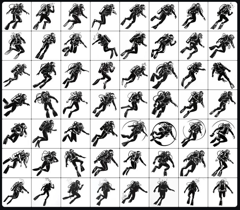 Scuba Diver Bundle Svg Png Jpg Eps Dxf Bundle Silhouette Clipart Cricut ...