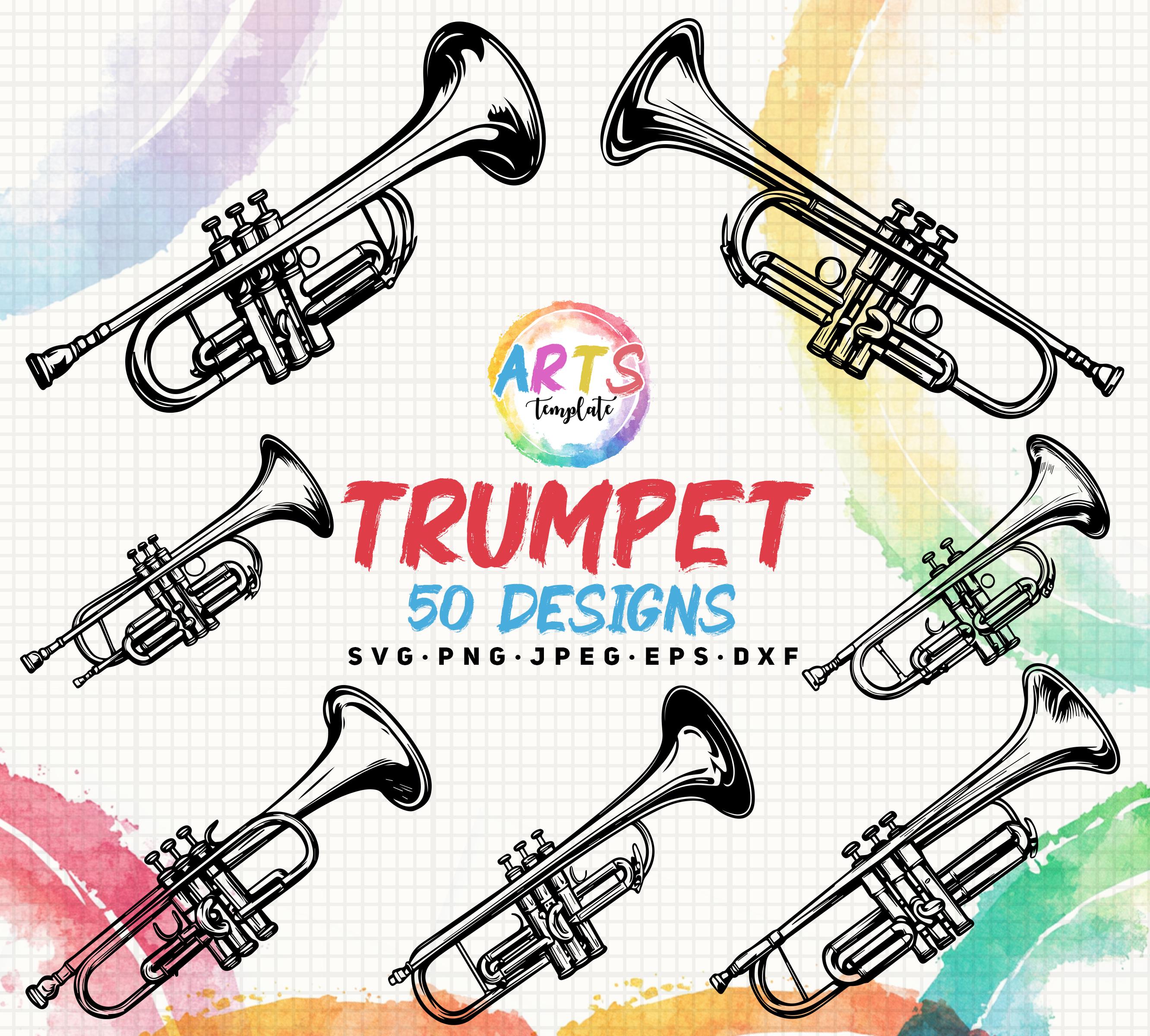 Trumpet Clipart Bundle: Vector Svg, Png, Eps, Dxf (commercial Use) - Etsy