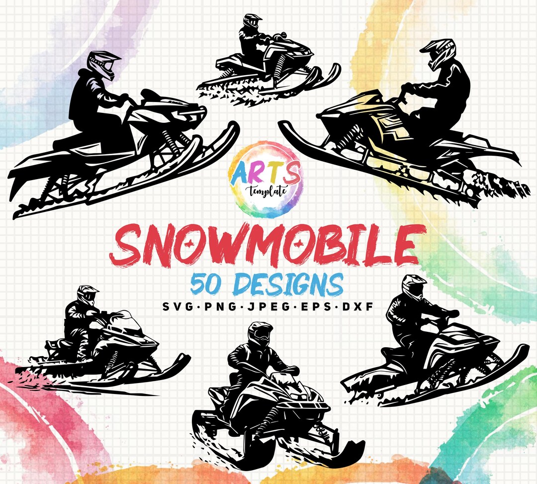 Snowmobile Bundle Svg Png Jpeg Eps Dxf Bundle Silhouette Clipart Cricut ...