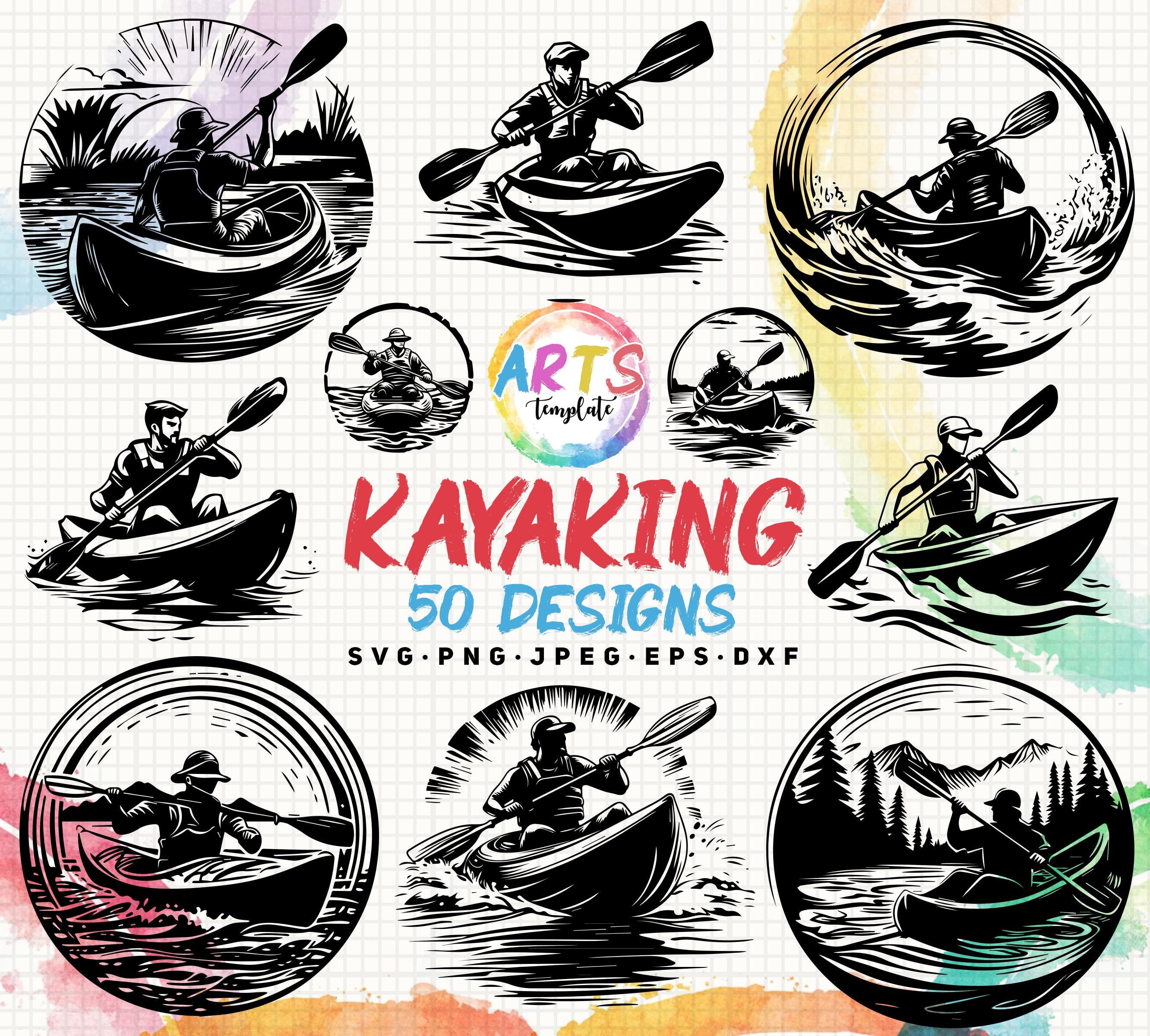 Kayaking Bundle Svg Png Jpeg Eps Dxf Bundle Silhouette Clipart Cricut ...