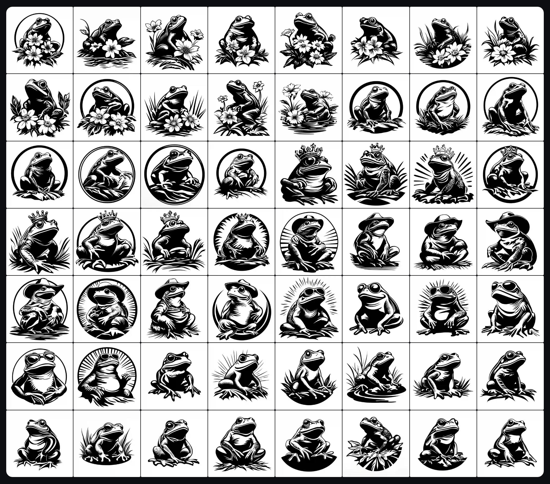 Frog Clipart Bundle, Vector Art, Commercial Use (svg, Png, Jpg, Eps ...