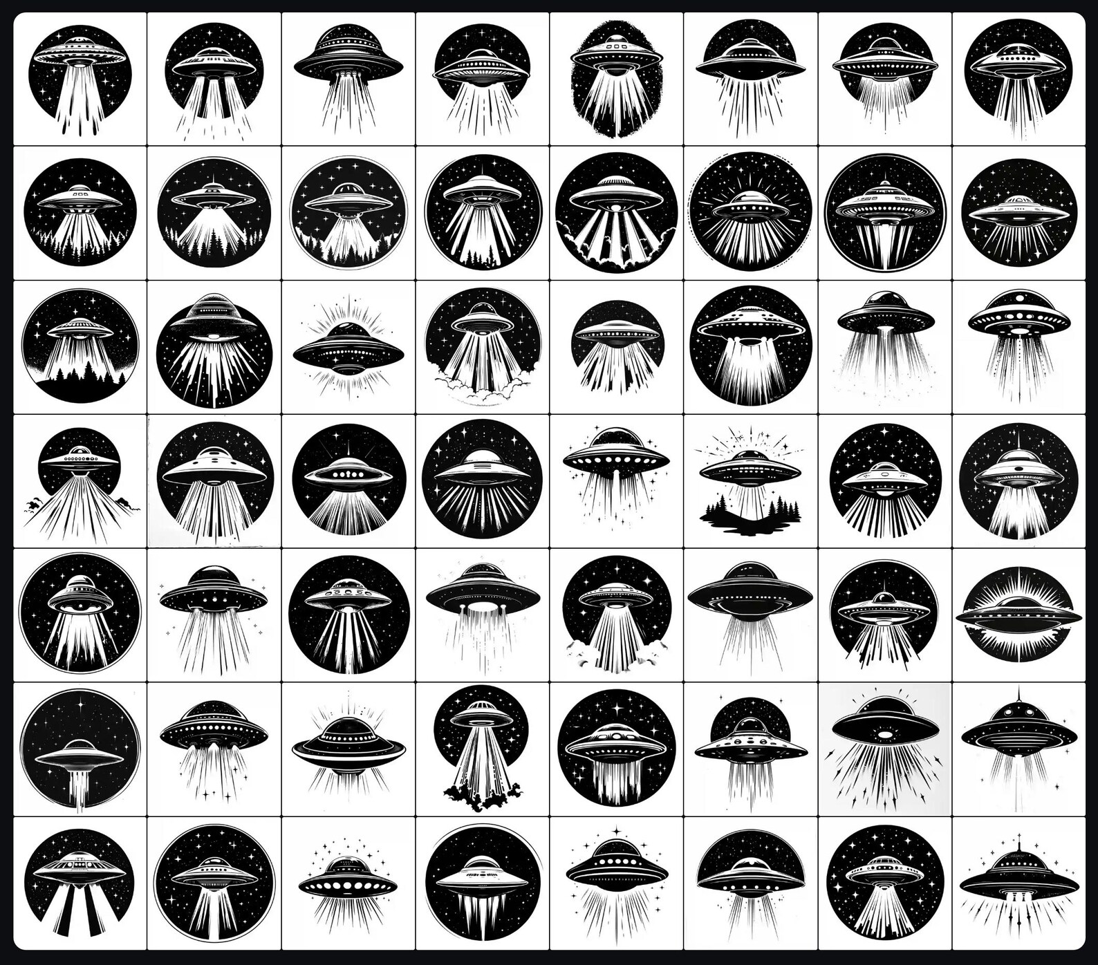 Ufo Bundle Svg Png Jpeg Eps Dxf Bundle Silhouette Clipart Cricut Vector ...