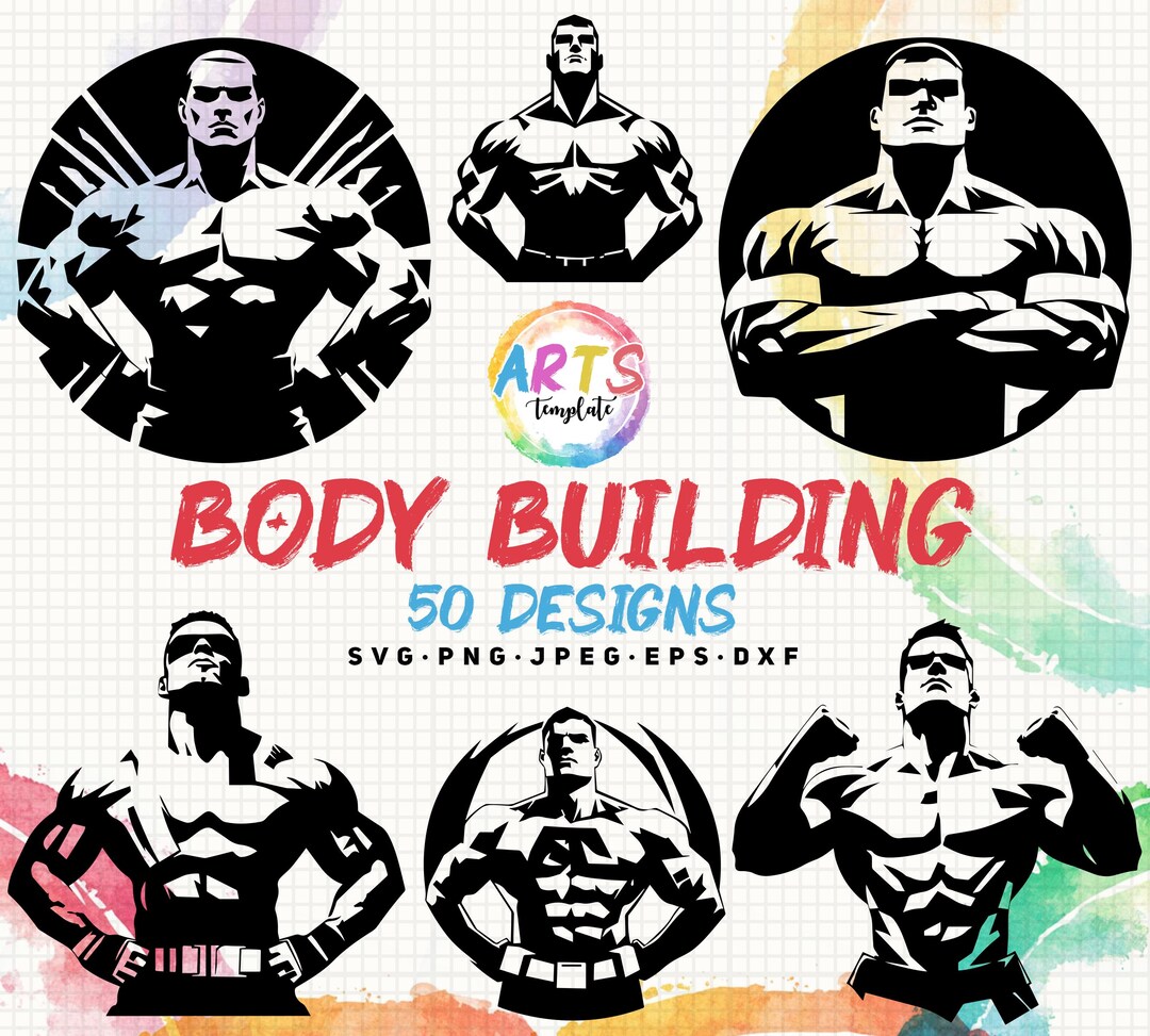 Body Building Bundle Art Template Svg Png Jpeg Eps Dxf Bundle ...