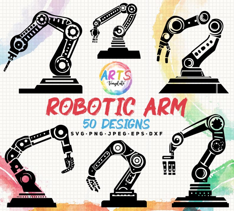 Robotic Arm Bundle Svg Png Jpeg Eps Dxf Bundle Silhouette Clipart ...