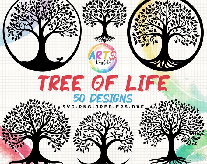 Tree of Life Outline SVG | Vector Art for Cricut & Silhouette | Wall ...