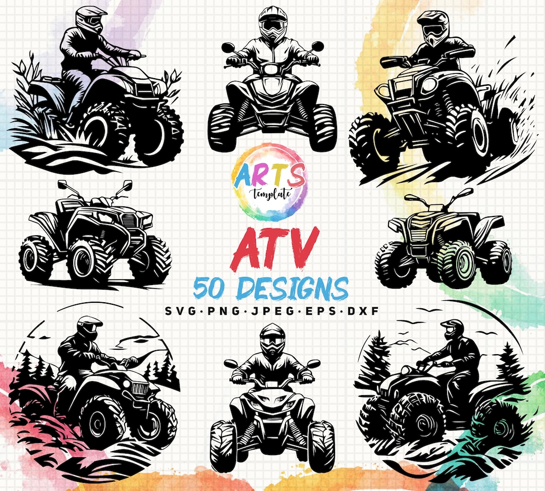Atv Bundle Svg Png Jpeg Eps Dxf Bundle Silhouette Clipart Cricut Vector ...