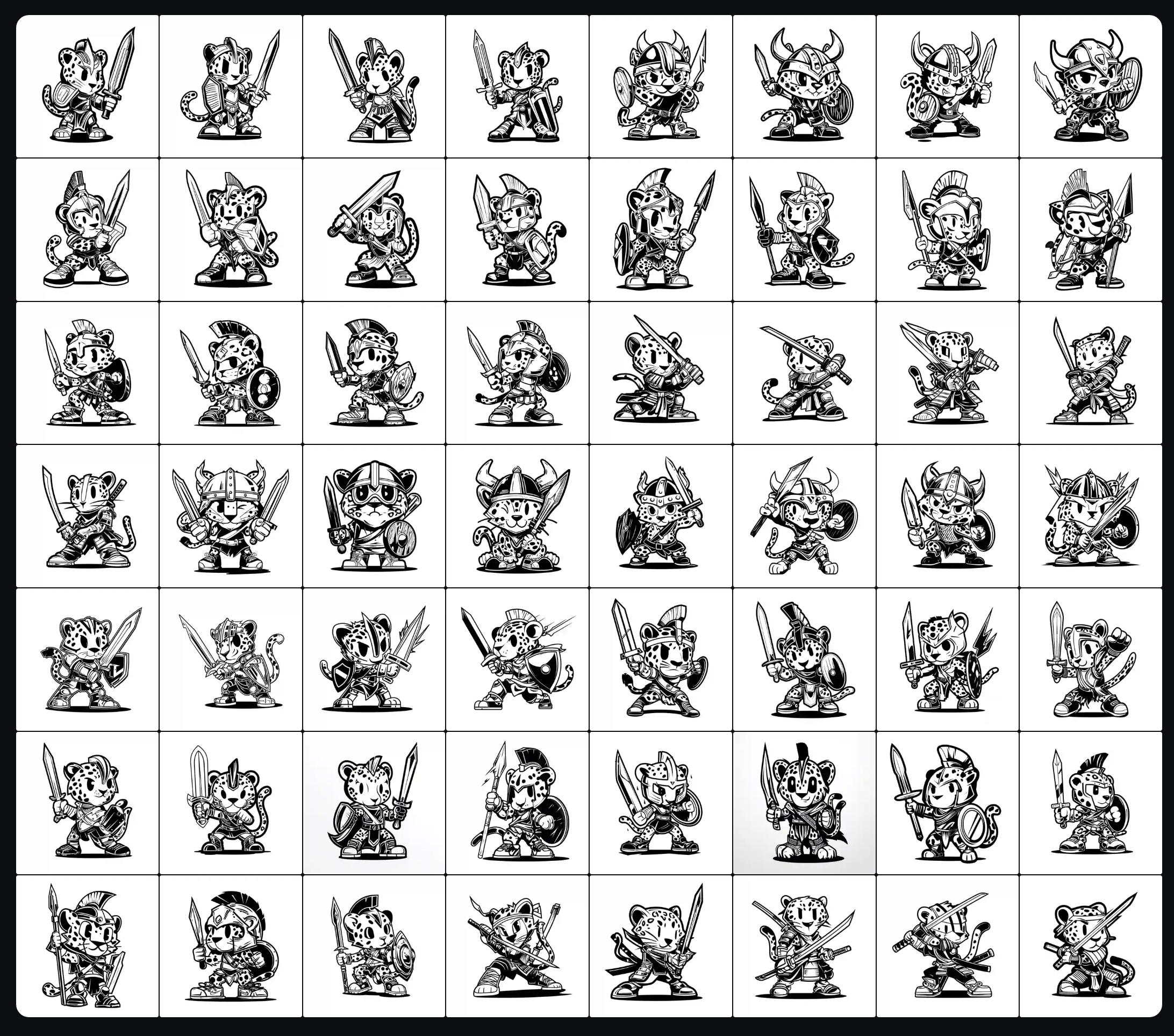 Cheetah Warrior Art Template Svg Png Jpg Dxf Bundle Silhouette Clipart ...