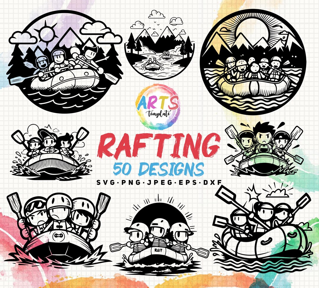 Rafting Adventure Vector Bundle (svg, Png, Jpg, Eps, Dxf) Digital ...