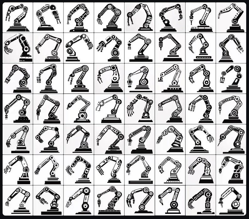 Robotic Arm Bundle Svg Png Jpeg Eps Dxf Bundle Silhouette Clipart ...