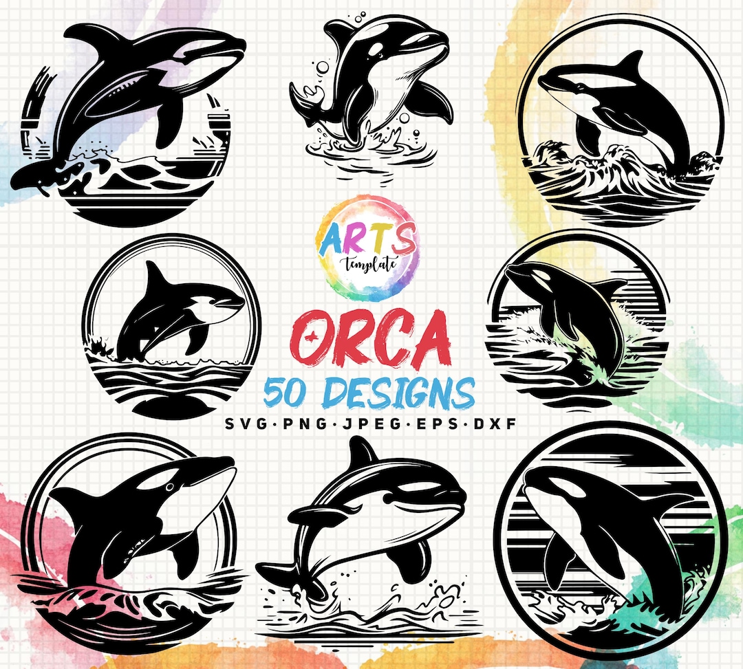 Orca Bundle Svg Png Jpeg Eps Dxf Bundle Silhouette Clipart Cricut ...