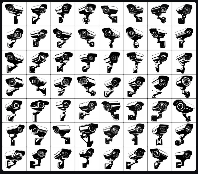 Cctv Camera Bundle Svg Png Jpeg Eps Dxf Bundle Silhouette Clipart ...