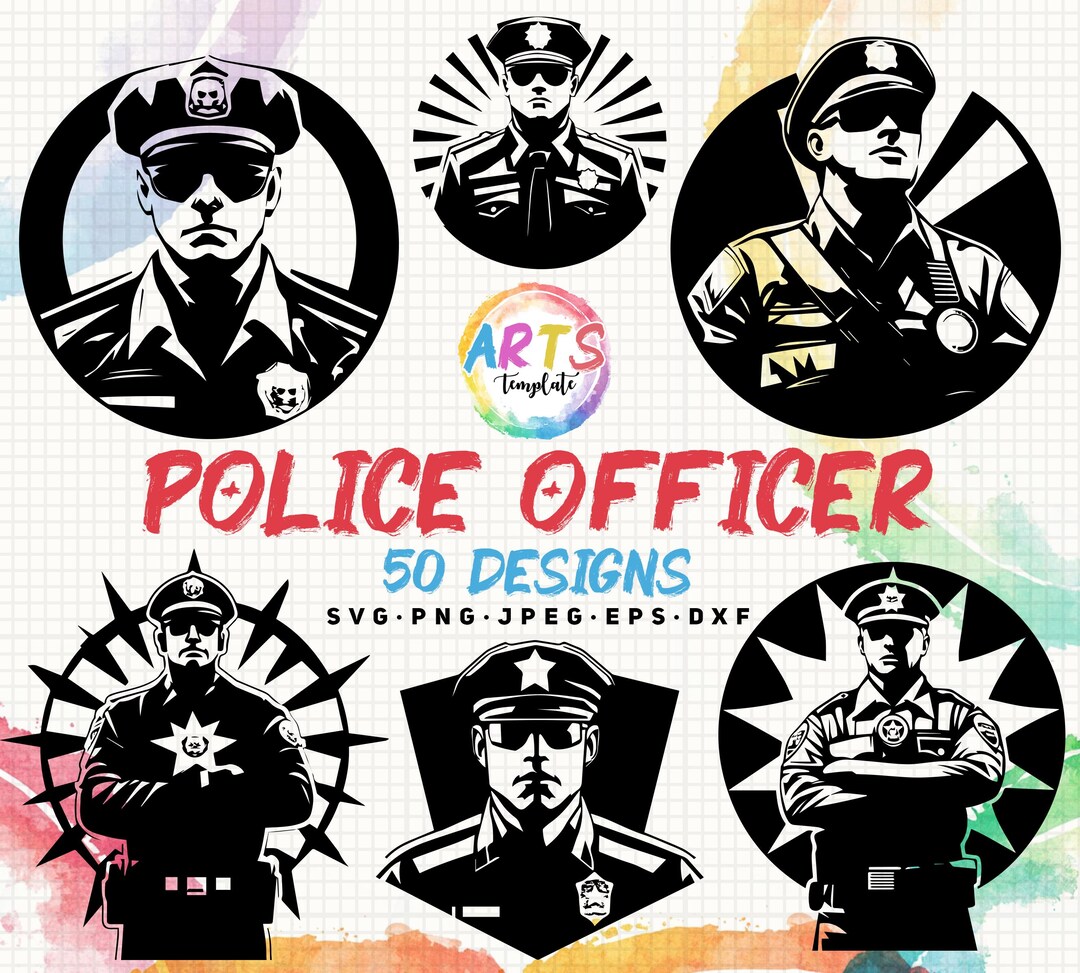 Police Officer Bundle Art Template Svg Png Jpeg Eps Dxf Bundle ...