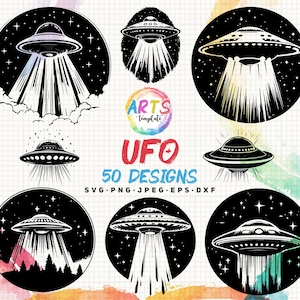 Ufo Bundle Svg Png Jpeg Eps Dxf Bundle Silhouette Clipart Cricut Vector ...