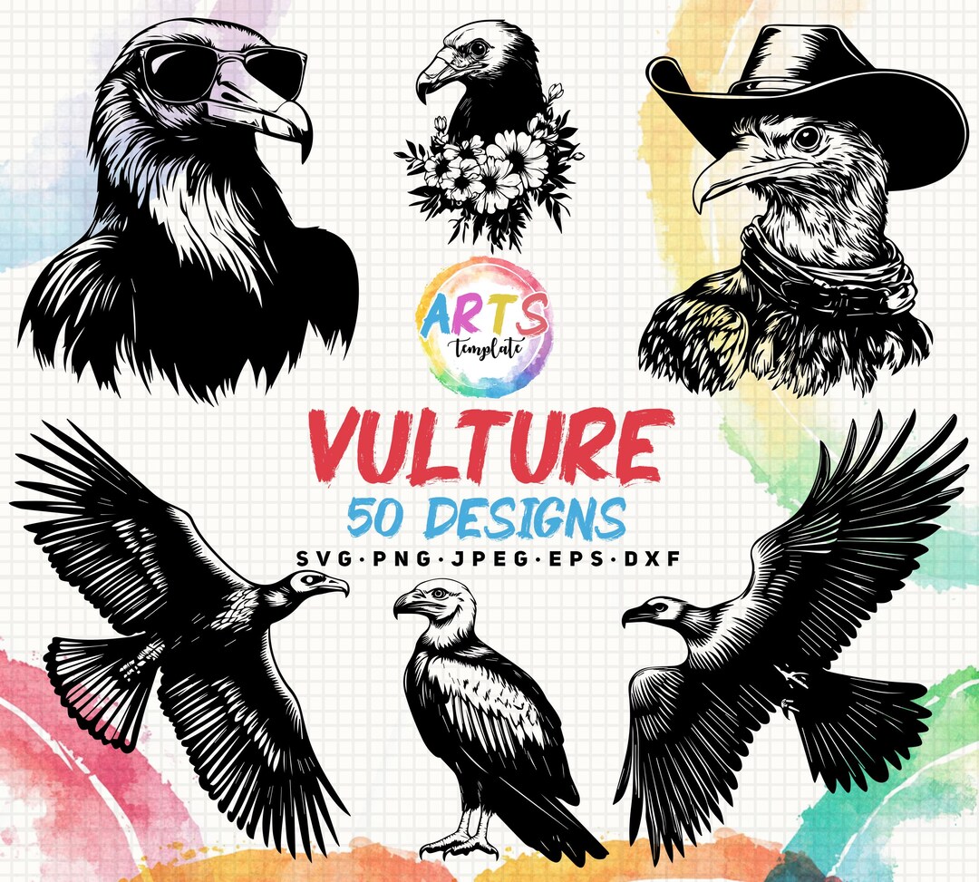 Vulture Svg Bundle Svg Png Eps Dxf Bundle Silhouette Clipart Cricut ...
