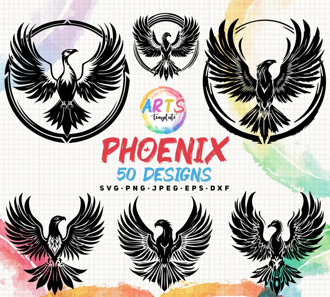 Phoenix Bundle Svg Png Jpeg Eps Dxf Bundle Silhouette Clipart Cricut ...
