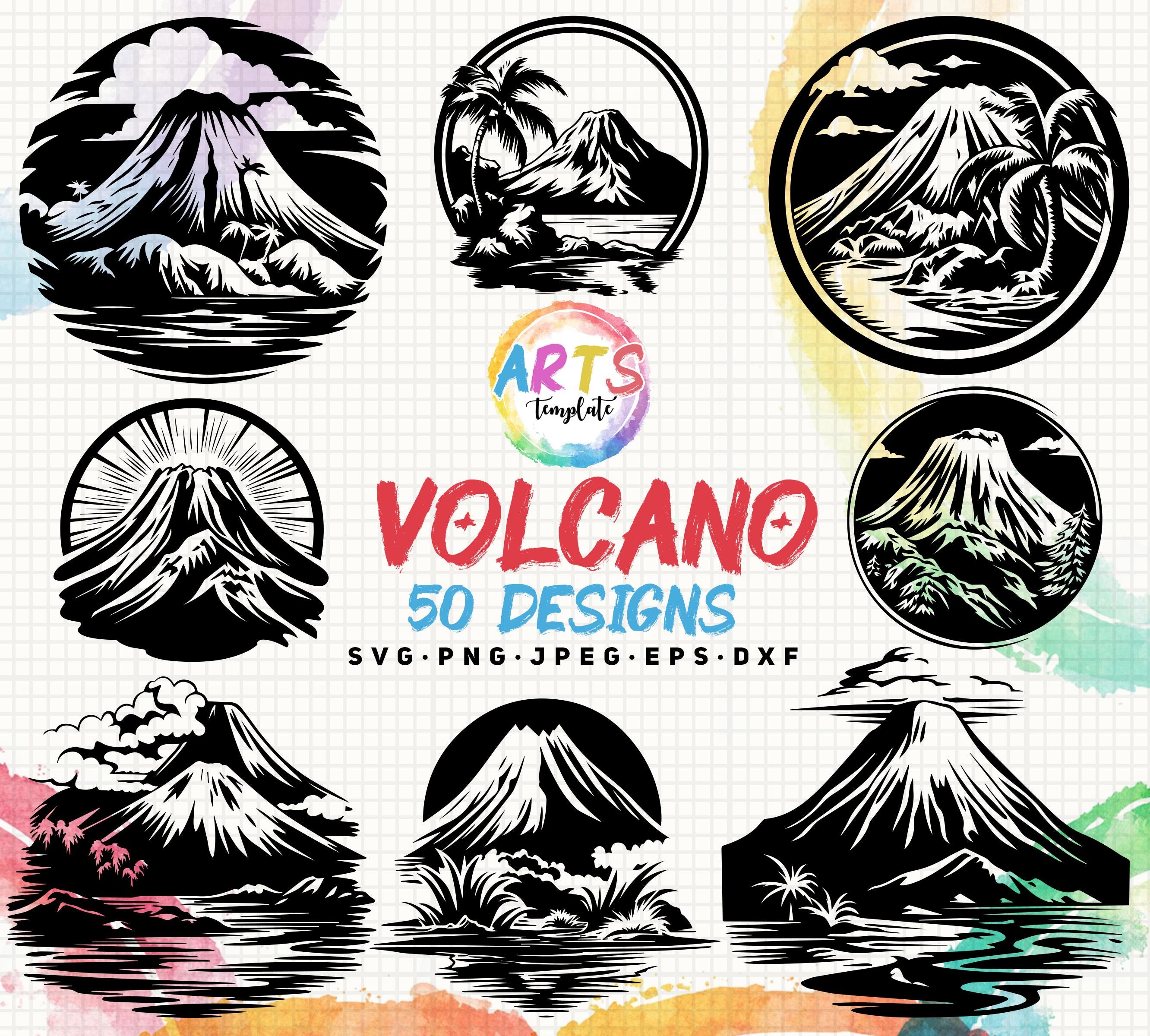 Volcano Bundle Svg Png Jpeg Eps Dxf Bundle Silhouette Clipart Cricut ...