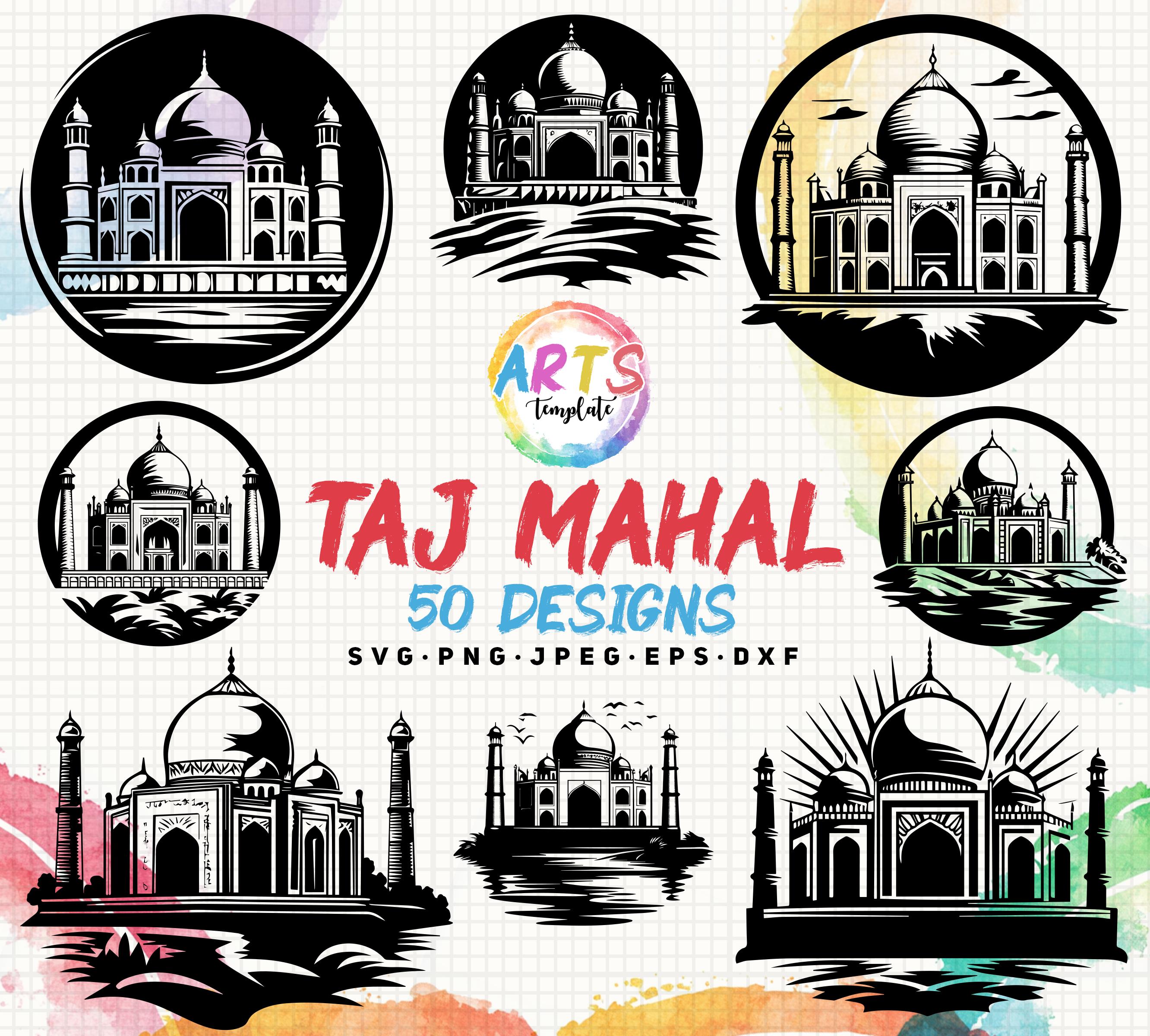 Taj Mahal Bundle Svg Png Jpg Eps Dxf Bundle Silhouette Clipart Cricut ...