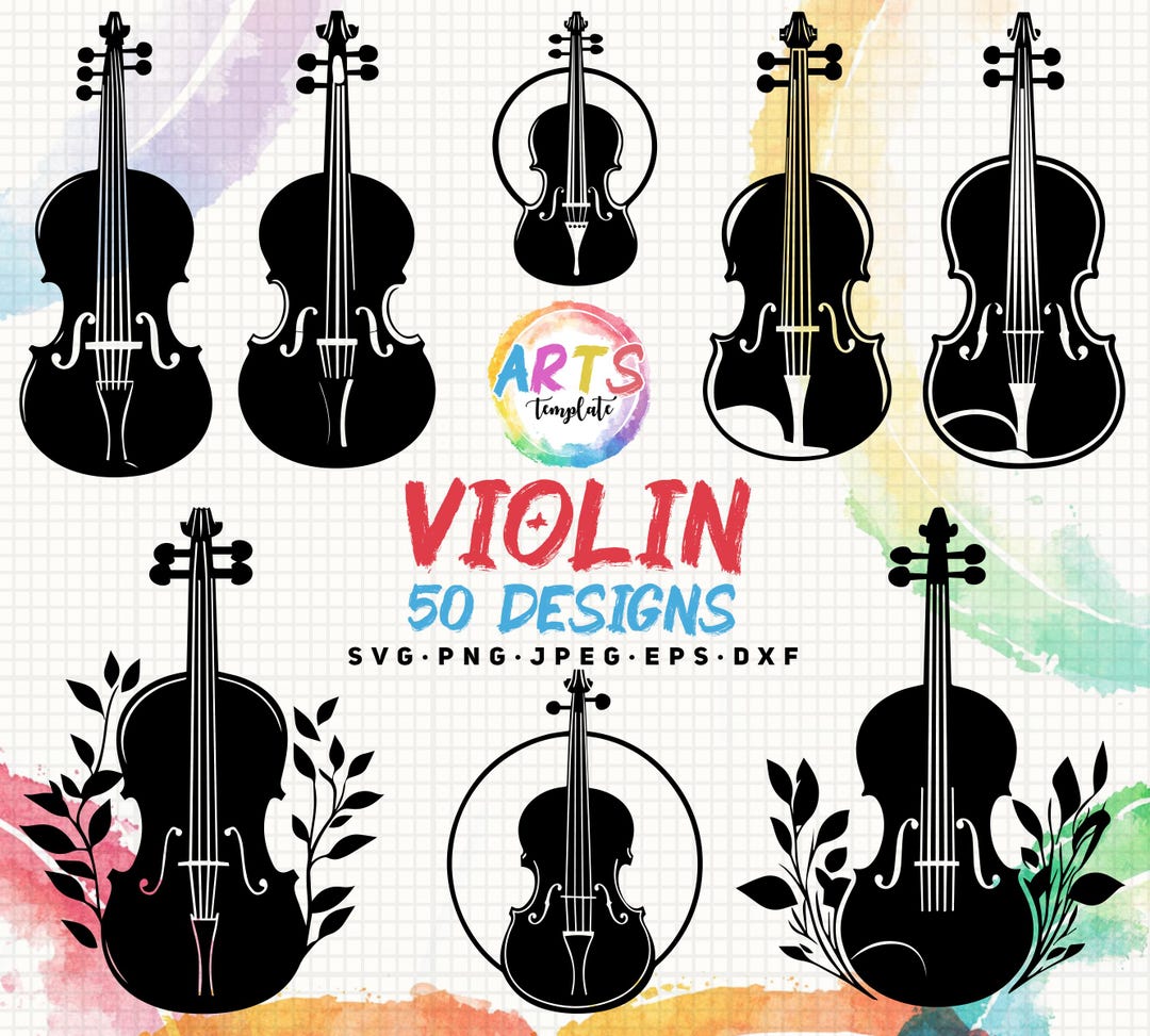 Violin Bundle Svg Png Jpeg Eps Dxf Bundle Silhouette Clipart Cricut ...