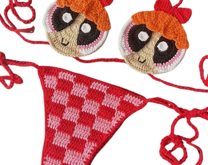 Blossom Crochet Bikini - Powerpuff Girls - Etsy