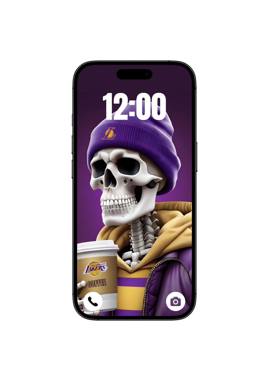 LA Lakers Skeleton Wallpaper | Basketball Skull Phone Background | NBA ...