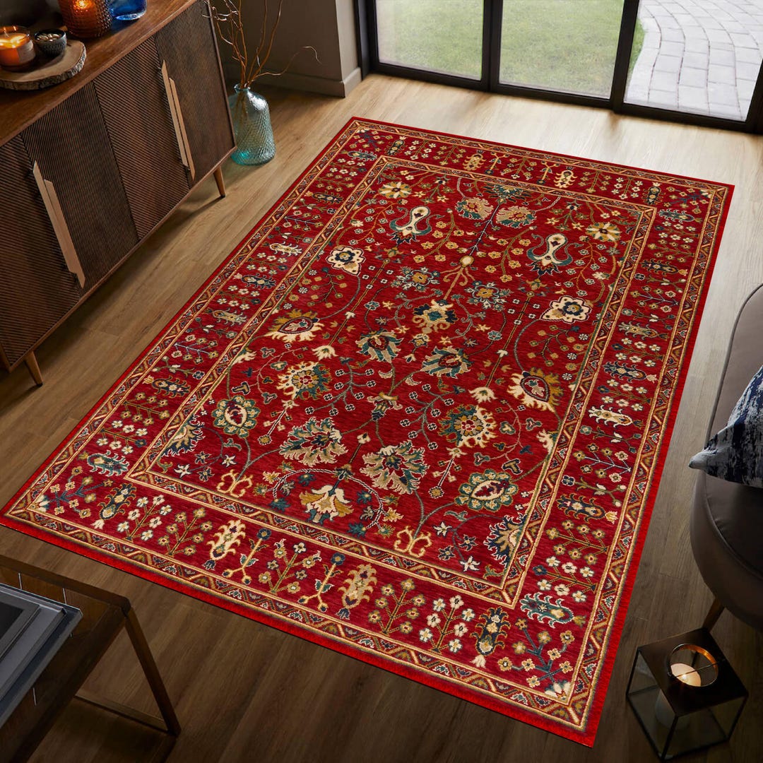 Traditional Style Rug, Antique Look Teppich, Washable Non-slip Bohemian ...