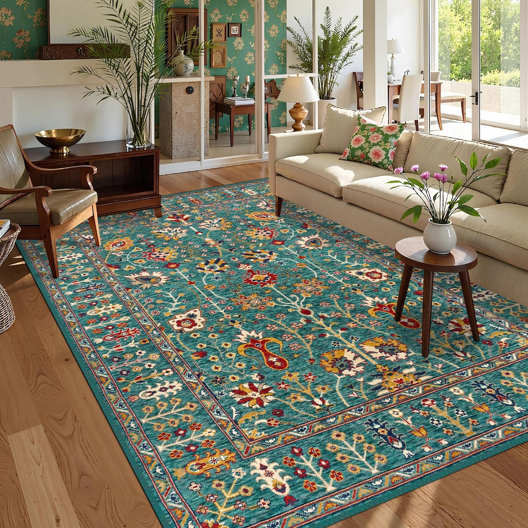 Traditional Style Rug, Antique Look Teppich, Washable Non-slip Bohemian ...