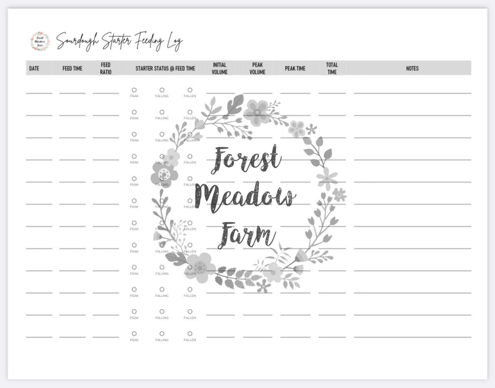 BUNDLE!! Printable Sourdough Binder Organizer - Cover Page & Sections ...