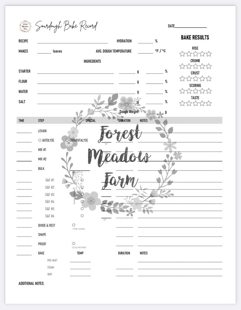 BUNDLE!! Printable Sourdough Binder Organizer - Cover Page & Sections ...
