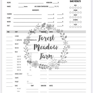 BUNDLE!! Printable Sourdough Binder Organizer - Cover Page & Sections ...
