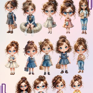 Cute Girls Clipart Bundle | 300 PNG Files | Commercial Use | Kids ...