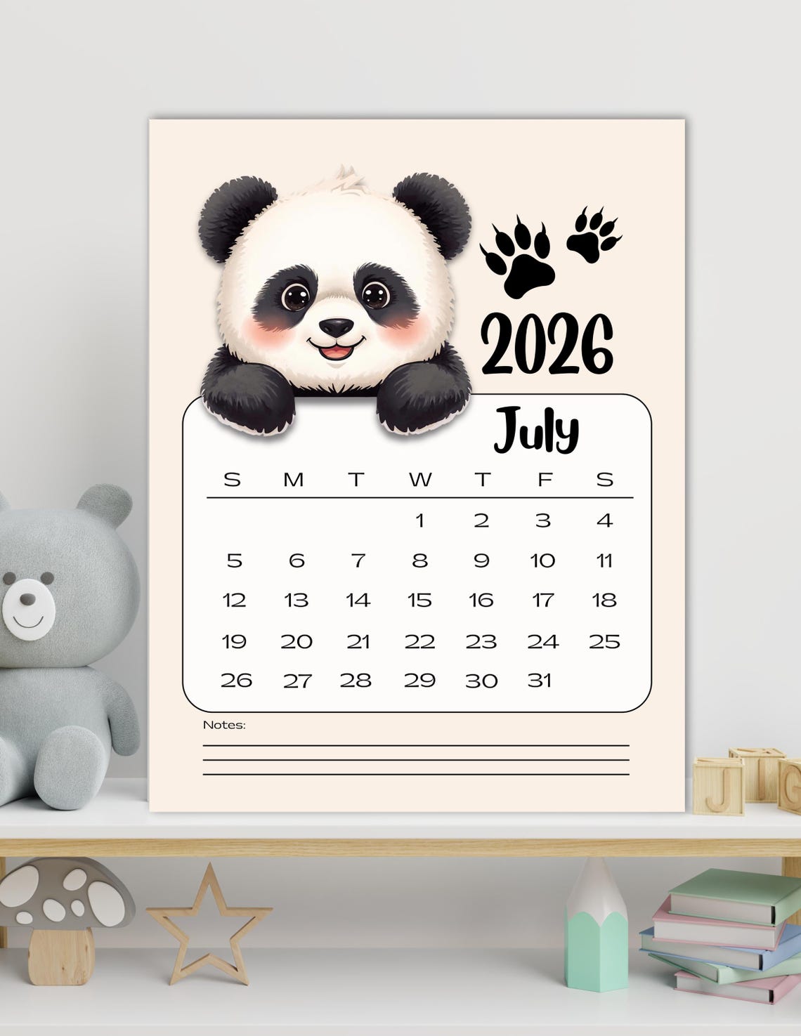 2026 Animal Calendar Printable, Instant Download PDF & PNG - Etsy