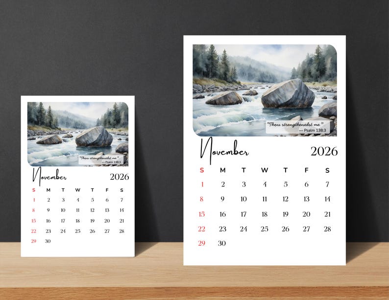 2026 Schrift Kalender Vorlage, Canva Bearbeitbarer Christlicher ...