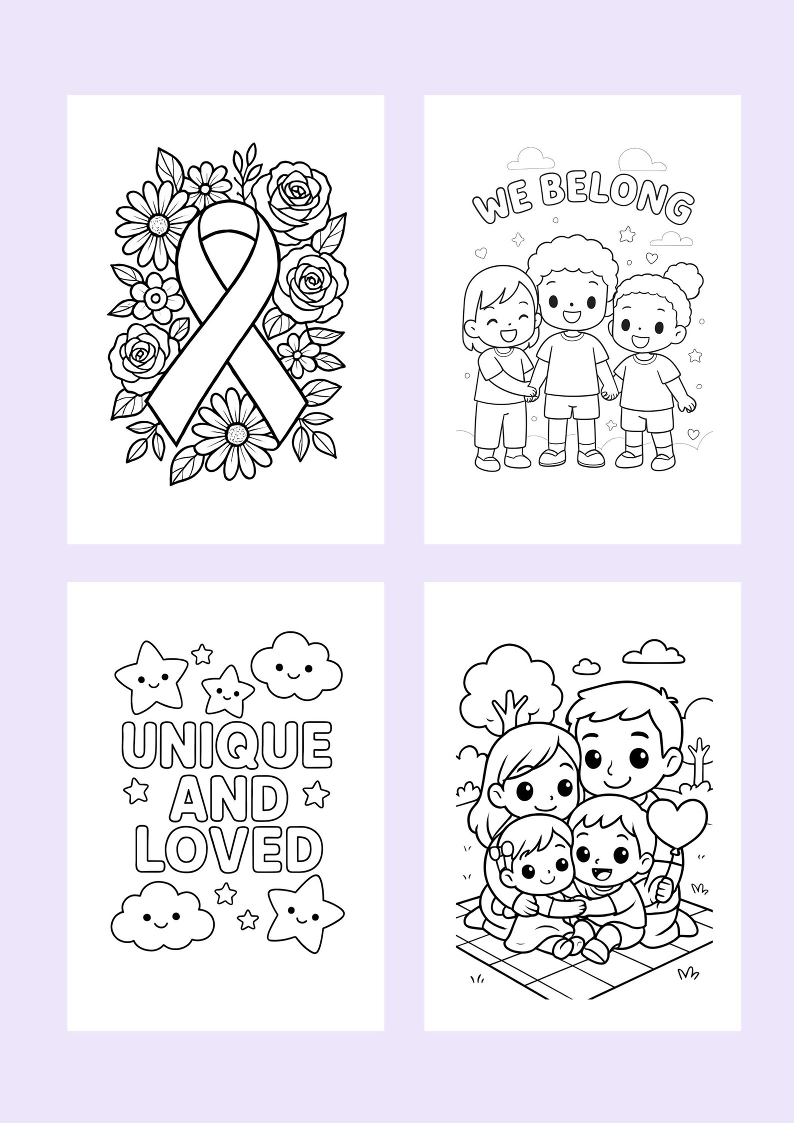 Down Syndrome Awareness Coloring Pages: 30 Printable Kindness ...
