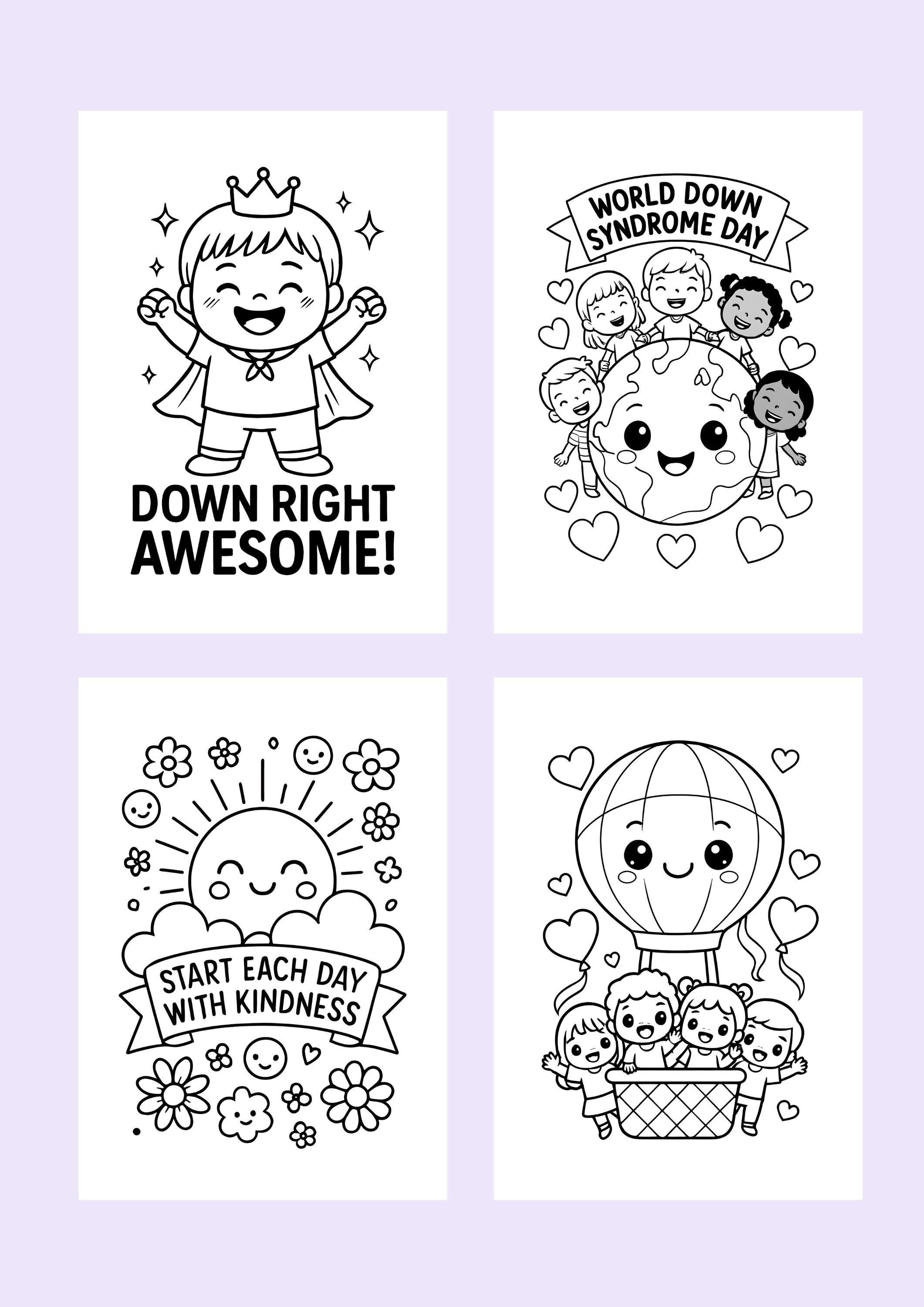 Down Syndrome Awareness Coloring Pages: 30 Printable Kindness ...