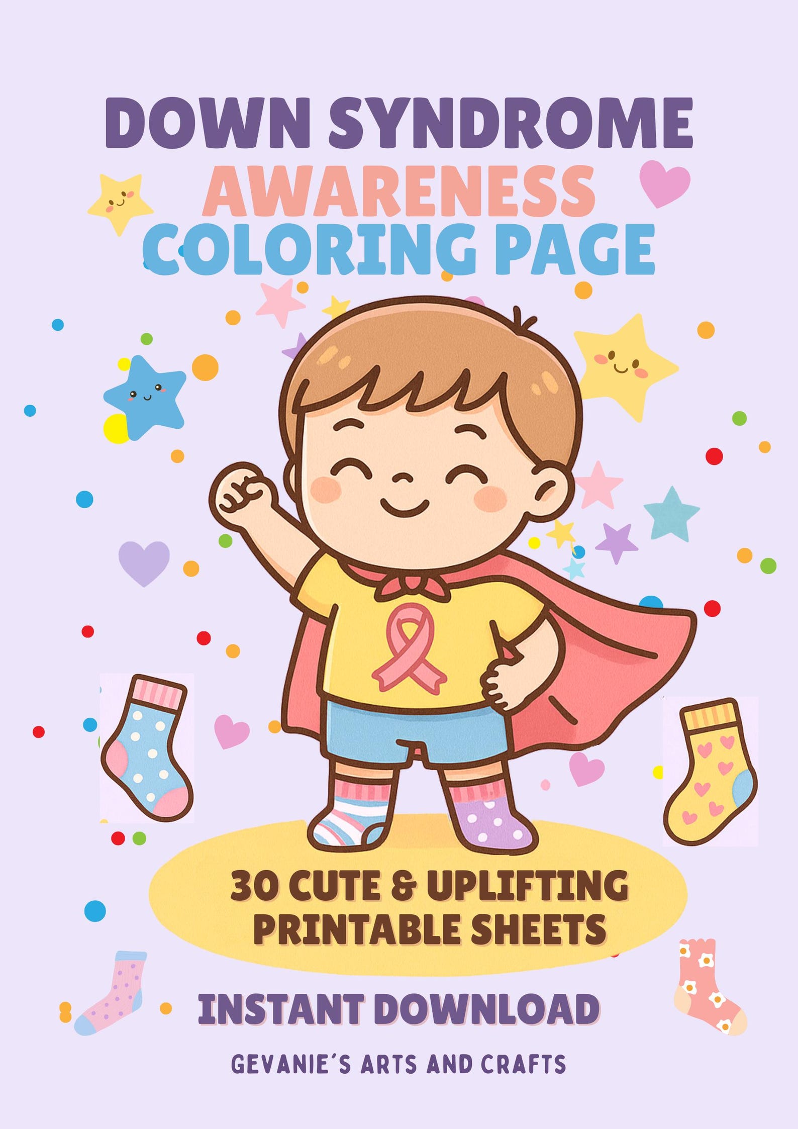 Down Syndrome Awareness Coloring Pages: 30 Printable Kindness ...