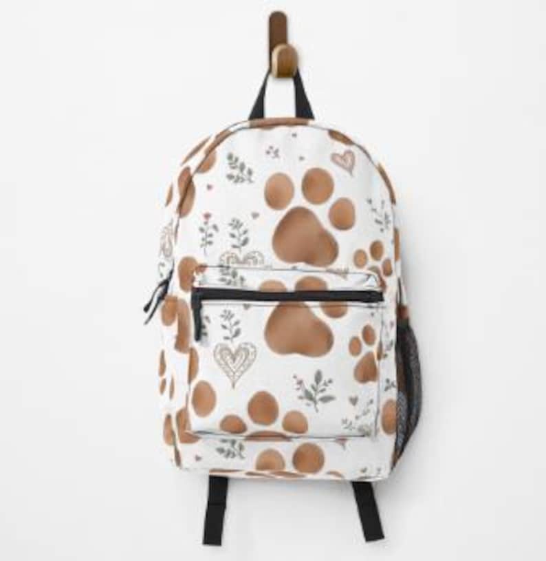Paw Print Seamless Pattern: Dog Footprints, Hearts & Flowers (4000x4000 ...