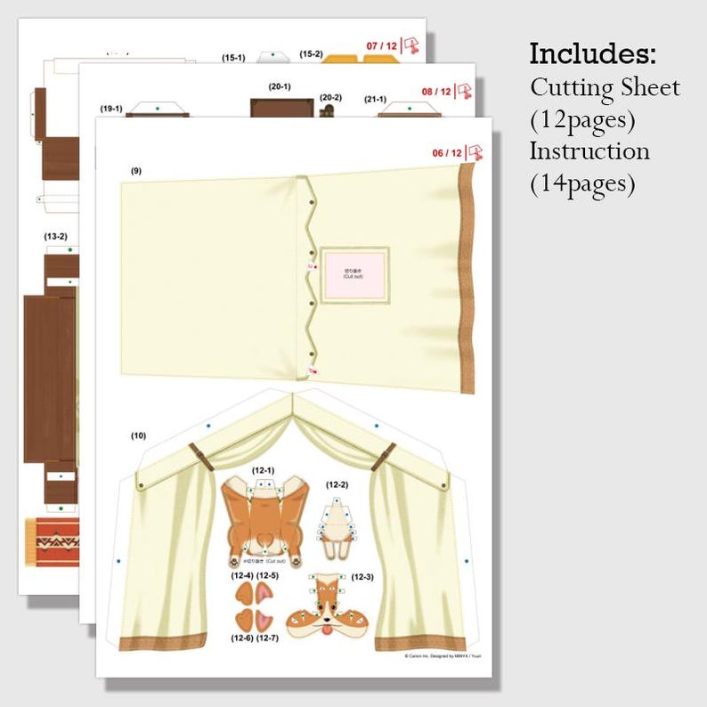 DIY Paper Diorama House - Cozy Camping Tent With Pet Shiba Inu Dog - Etsy