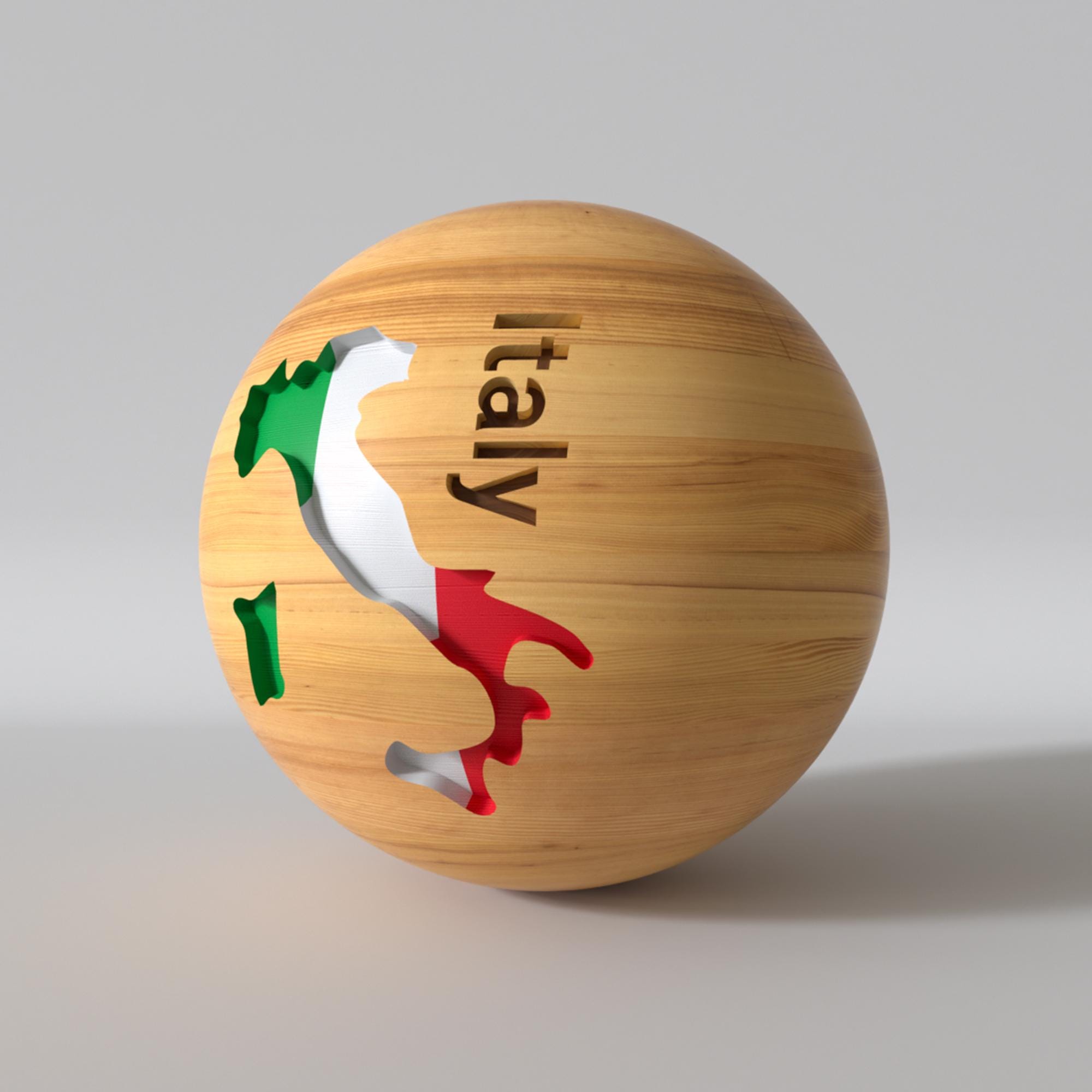 Wooden Globe With 3D Italy Map. Coffee Table Decor for Living Room ...